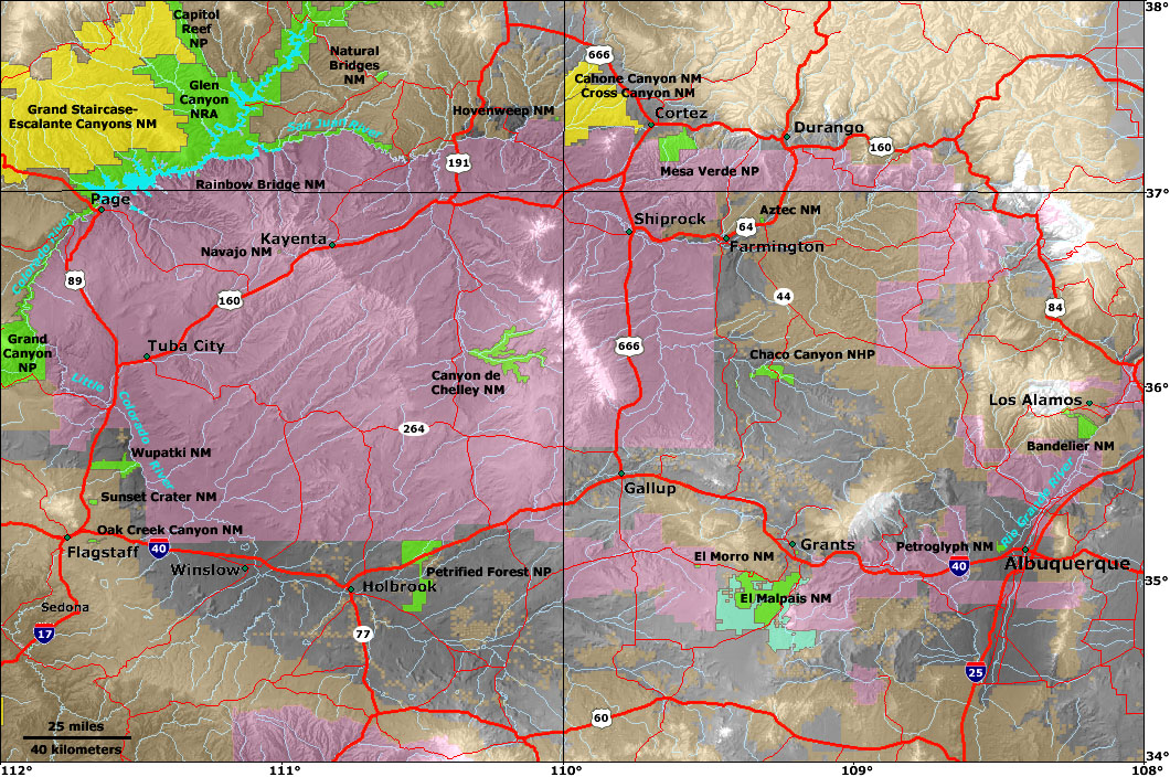 Four Corners Colorado Map